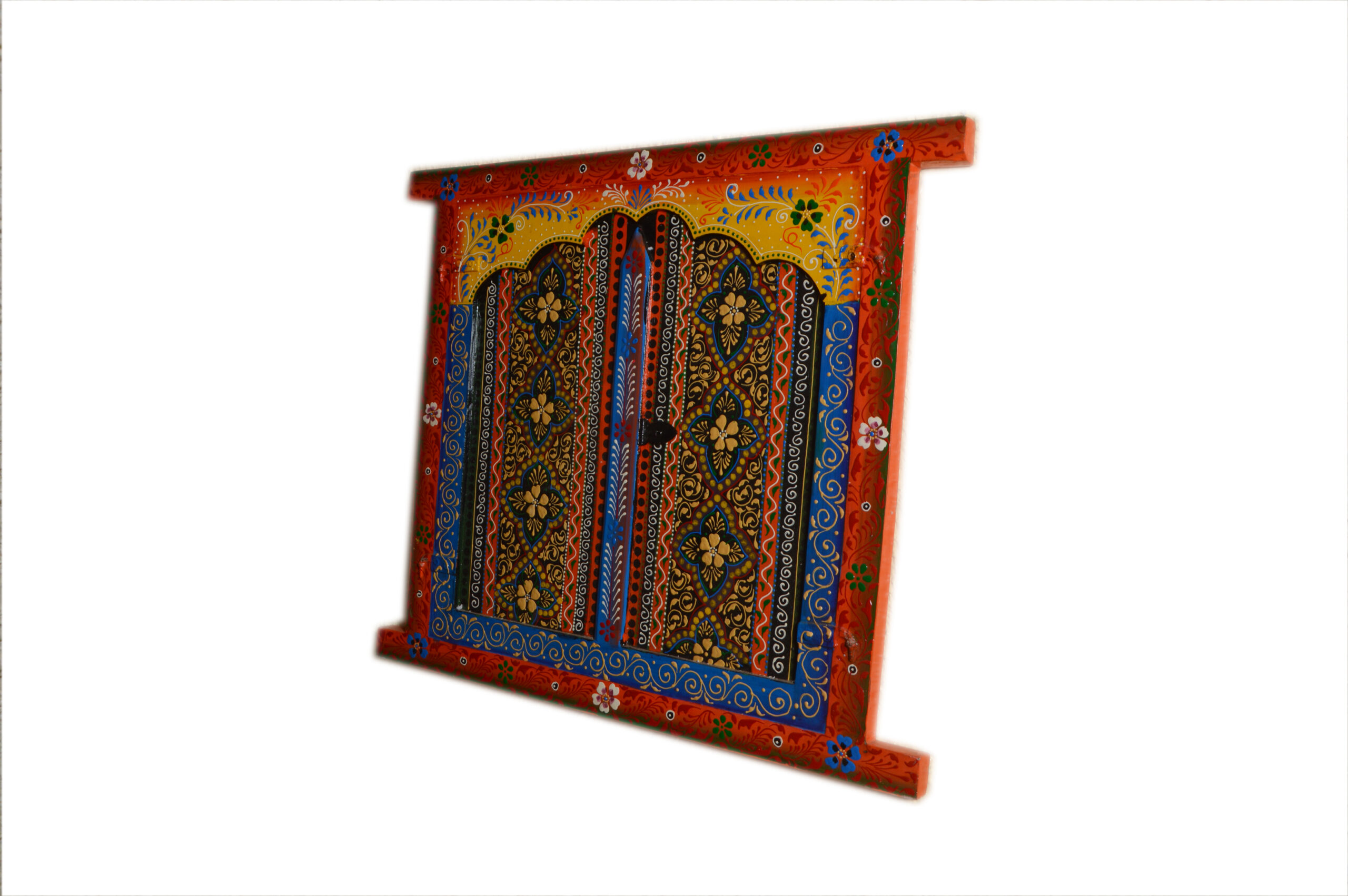 Heritage Floral Haveli-Style Hand-Painted Window Frame ...